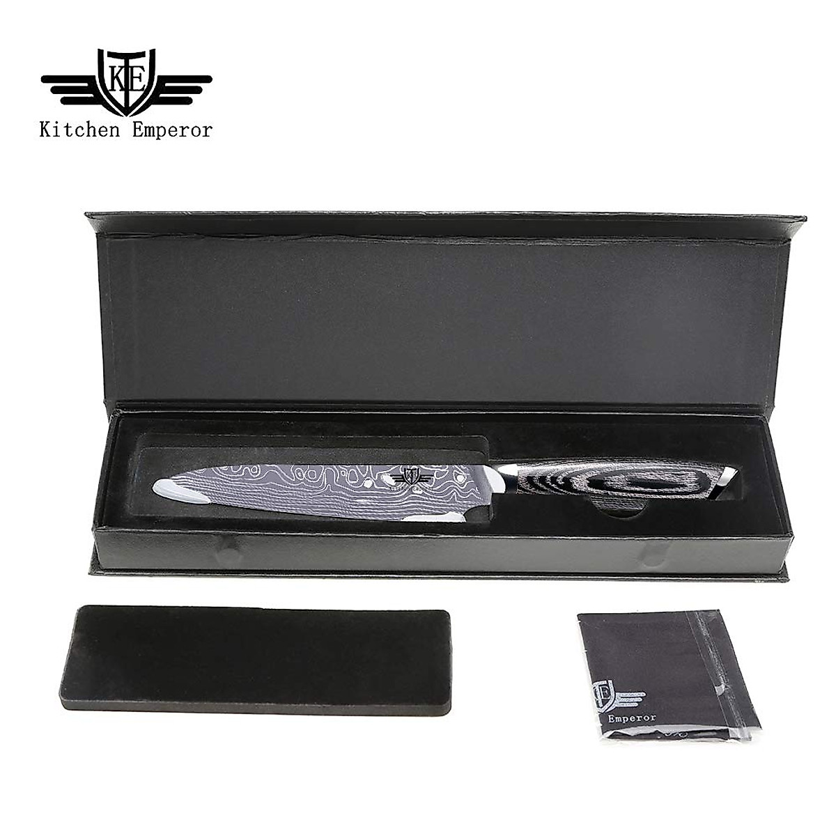 Utility Knife, Petty Knife, 5 Inch High Carbon German Steel Blade with Comfortable Ergonomic Handle, Anti Rust and Wear Resistant, Suitable for Restaurant and Home Kitchen-Kitchen Emperor