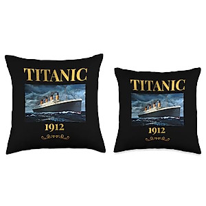 Titanic Ship Designs Titanic 1912 Passenger Liner Cruise Ship Throw Pillow, 16x16, Multicolor