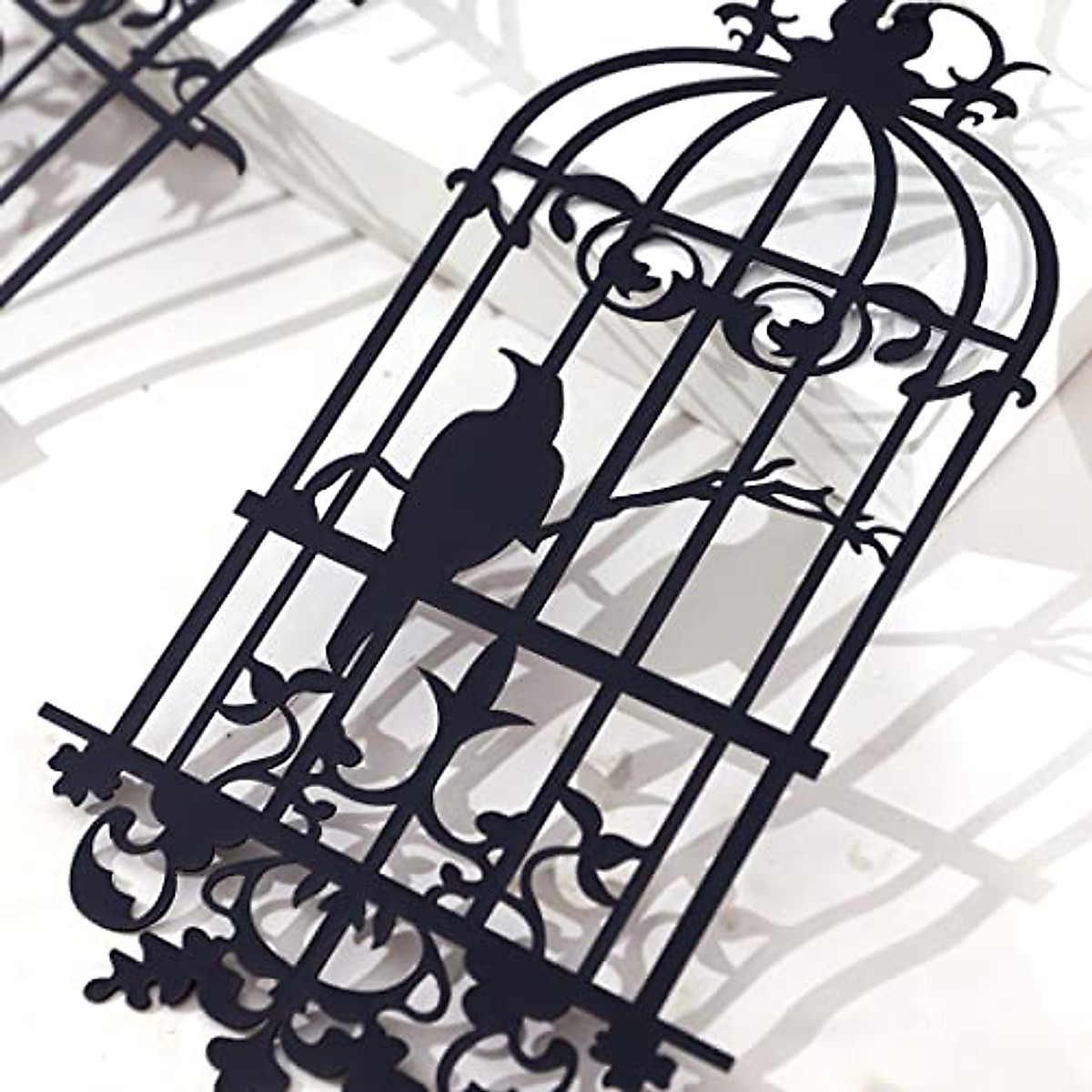 Black Bird Cage Decor - Halloween Bird Cage Decor, Birdhouse Wall Decal, Bird lover Gifts, Bird House Decoration, Set of 3, Home Wall Art, Halloween Mantel Decor(Bird Cage Decor)
