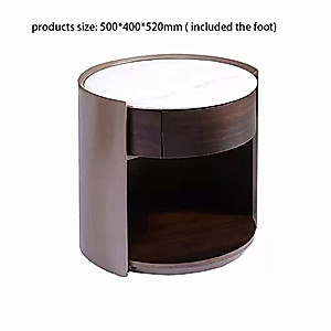 HIGOH Bedside Table Round White Wooden one Drawers Bedside Cupboard Cabinet Bed Cabinet