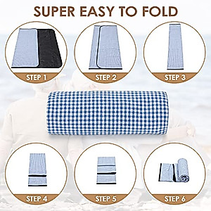 Picnic Baskets for 2, Picnic Basket with Waterproof Blanket, Picnic Basket Set with Washable Beach Mat & Large Insulated Cooler Compartment, Handmade Natural Wicker Hamper for Camping, Outdoor Party