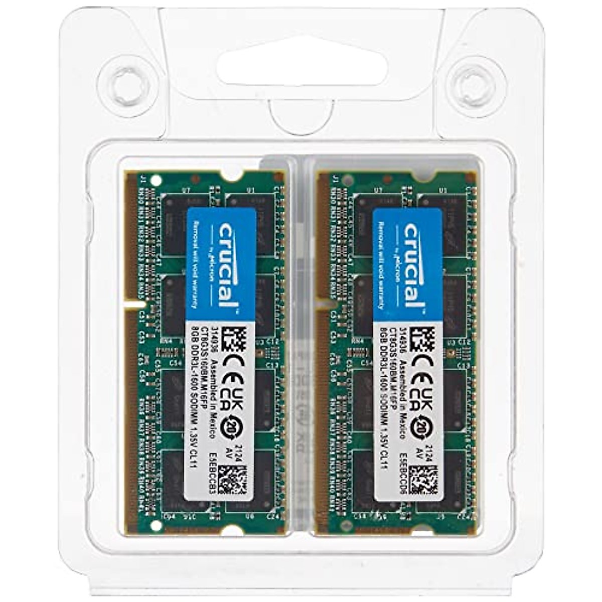 Crucial RAM 16GB Kit (2x8GB) DDR3 1600 MHz CL11 Memory for Mac CT2K8G3S160BM