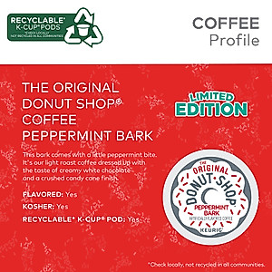 The Original Donut Shop Peppermint Bark Keurig Single-Serve K-Cup Pods, Light Roast Coffee, 72 Count (6 Packs of 12)
