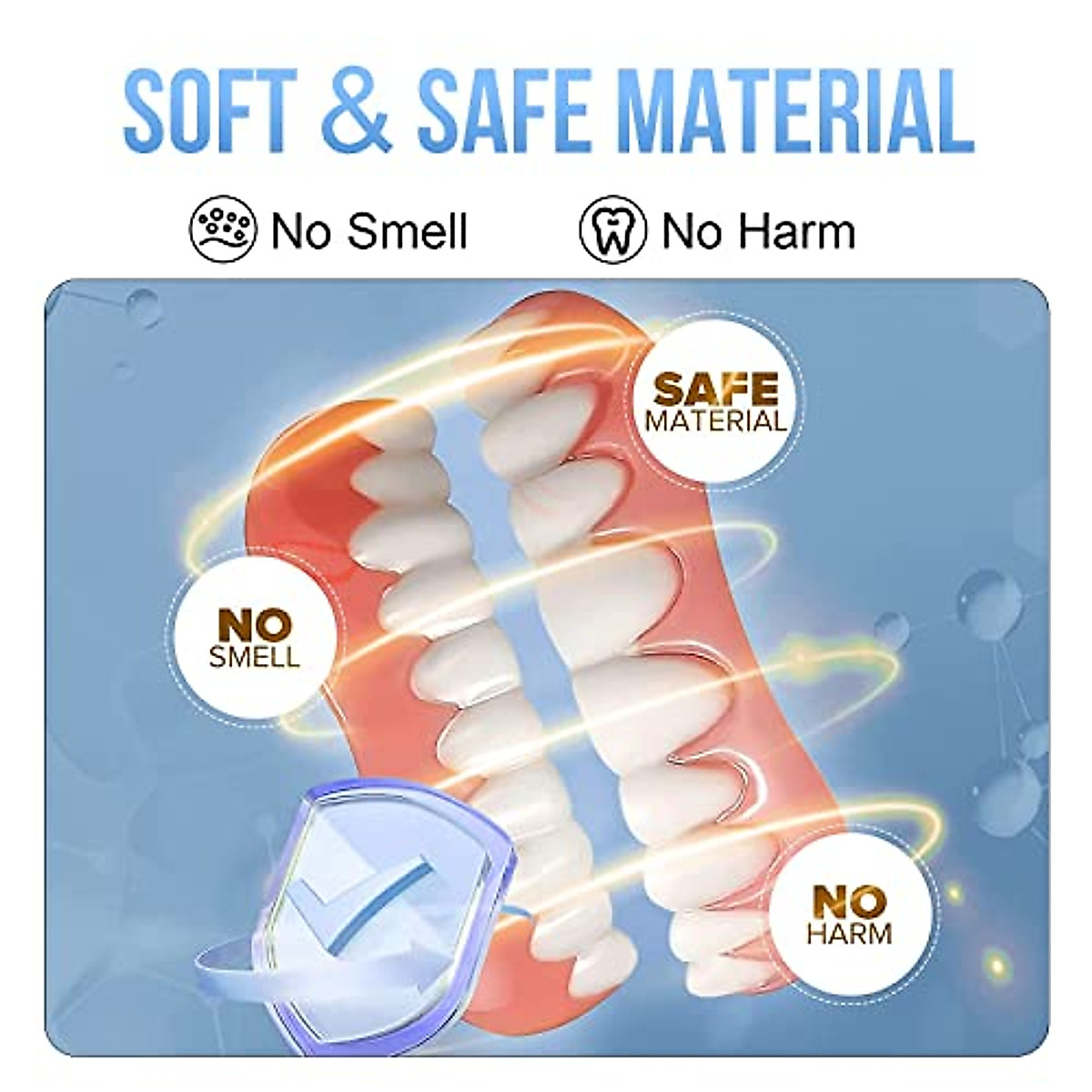 Braces Snap On Instant Perfect Smile veneers Dentures Comfort Fit Flex Teeth veneers - Denture for Top and Bottom Teeth to Make White Tooth Beautiful Neat