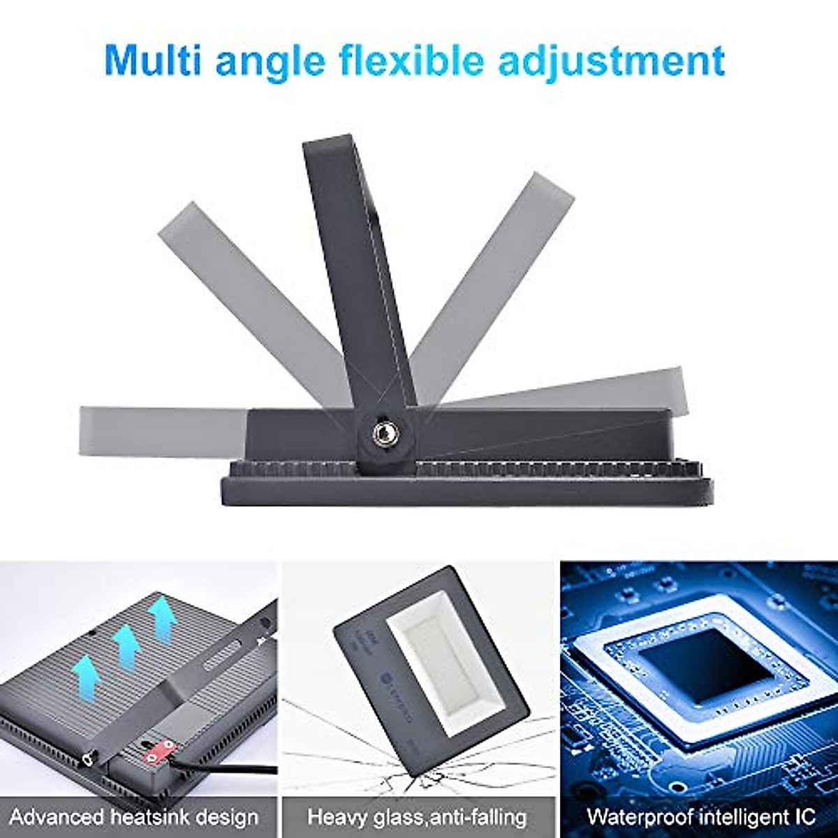 Catinbow 100W LED Flood Light 2 Pack, 10000LM Outdoor Flood Lights Warm White 3200K, IP67 Waterproof Super Bright LED Backyard Lighting Fixtures for Home, Garden