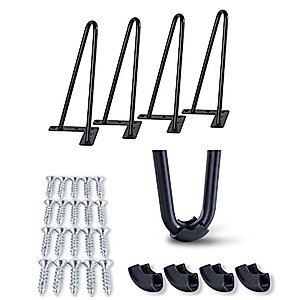 LCSDLHLSY Hairpin Legs 12 Inch,Furniture Legs 12 inch, Metal Home DIY Projects for TV Stand, Sofa, Cabinet, etc with Floor Protectors,Black 4PCS Set