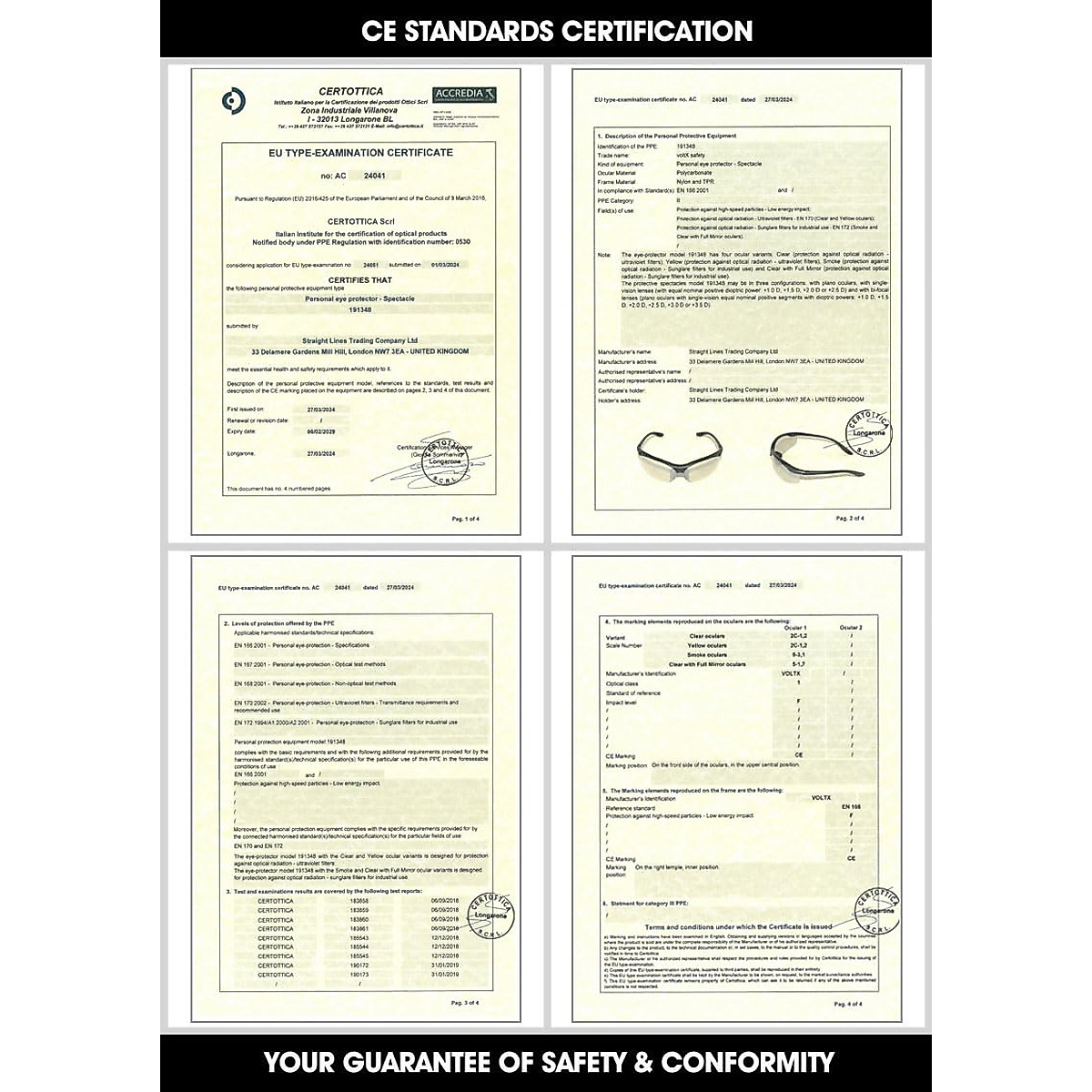 voltX 'Constructor' SAFETY READERS (CLEAR +2.0 Dioptre) Full Lens Reading Safety Glasses ANSI Z87.1+ & CE EN166F, Wraparound Style - Includes Safety Cord with headstop - UV400 anti fog coated lens