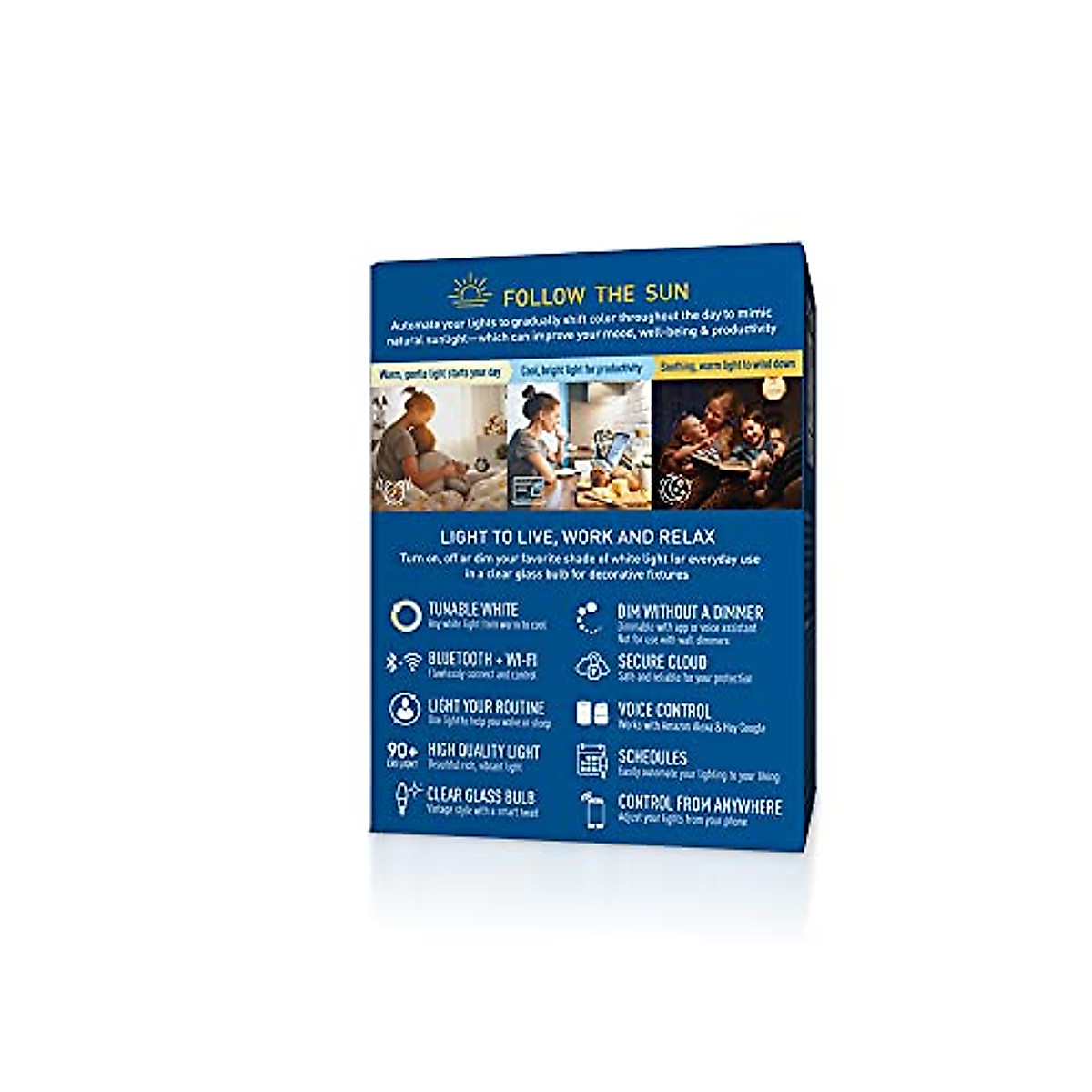 Cree Connected Max Smart Led Vintage Glass Filament Bulb B11 Candelabra 40W Tunable White, 2.4 Ghz, Works with Alexa and Google Home, No Hub Required, Bluetooth + WiFi, 1Pk (Cmb11-40W-Al-9Tw-Gl)