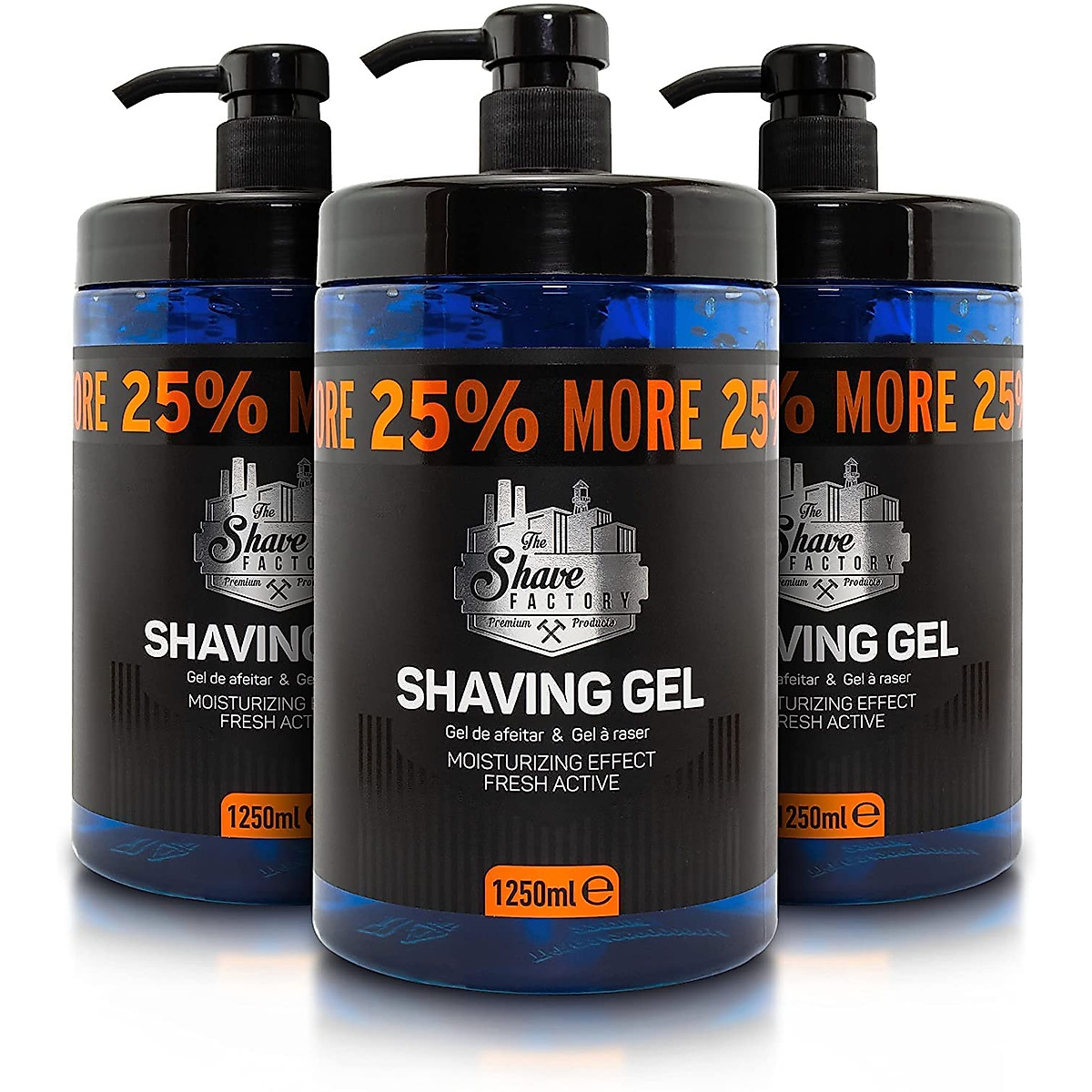 The Shave Factory - Shaving Gel | Non-Irritating | Precise shave on face and body | Shaving gel for men | Moisturizes the skin | 1250ml (42.25fl oz.) (Sapphire Blue)