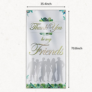 Thank You Be My Friend Door Banner Girls Party Door Cover Thank You Party Backdrop Friends Party Background for Birthday/Anniversary/Graduation/Engagement/Thanksgiving Day Party Decorations (White)
