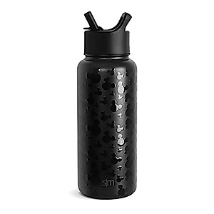 Simple Modern Disney Water Bottle with Straw Lid Vacuum Insulated Stainless Steel Metal Thermos | Gifts for Women Men Reusable Leak Proof Flask | Summit Collection | 32oz Mickey 4D