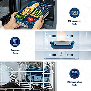 Kids Lunch Box 1300ML Bento Lunch Box Container Back to School Built in Utensil Set for Adult and Kids Modern Style Lunch Container for School,Office,Picnic Leak Proof,Dishwasher Microwave Safe