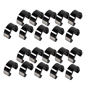 Saipe 20pcs Aluminum Alloy Bike Cable C-clips Brake Cable Housing Clip Bicycle Cable Hose Guide Clamps for Brake Derailleur Shift Cables