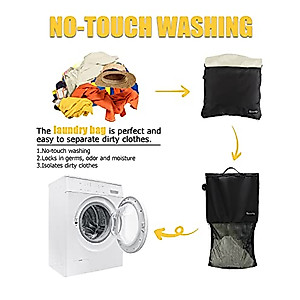 Mesh Laundry Bag Travel Bags-Small Hanging Wash Delicates Reusable Dirty Bag, Travel, Gym, Healthcare Workers, Laundry, Sports, Fitness, Swimwear, Camping, Wet Clothes. L (Black)