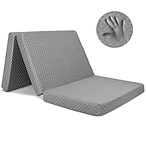 Milliard Premium Folding Mattress, Memory Foam Tri Fold with Waterproof Washable Cover, Cot Size (75"x31"x4)