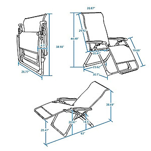 PURPLE LEAF Outdoor Zero Gravity Lounge Chair Patio Wicker Rattan Recliner Chairs Beach Pool Lawn Camping Indoor Office Deck Lounger Chair for Outside Folding Reclining Chair, Bronze