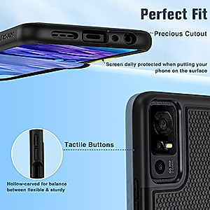 FNTCASE for TCL 40-XE 5G Case: Dual Layer Matte Textured Phone Case Shockproof Military Grade Protective | Shock & Drop Proof Heavy Duty Protection Rugged Mobile Cell Phone Case Cover - Black