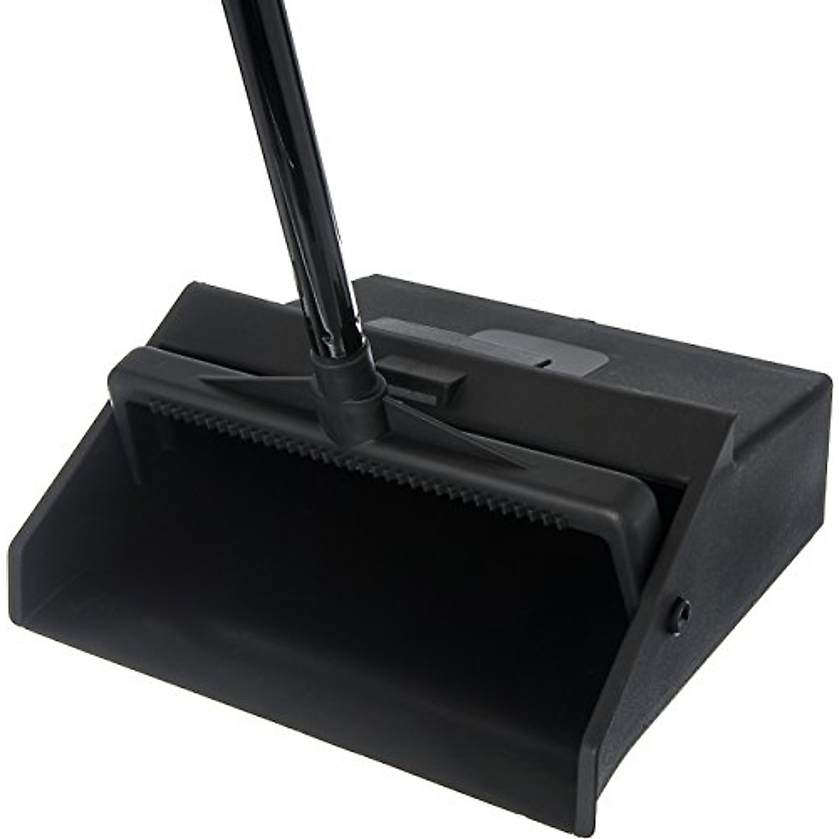 Carlisle FoodService Products Duo-Pan Upright Dust Pan with Serrated Yoke for Floor Cleaning, Restaurants, Office, And Janitorial Use, Plastic, 30 Inches, Black