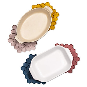 modern-twist 7 x 7" Hive Silicone Trivet, Heat Resistant Up To 675°F, Non Slip, Protects Table From Heat, Mustard, Pack of 1