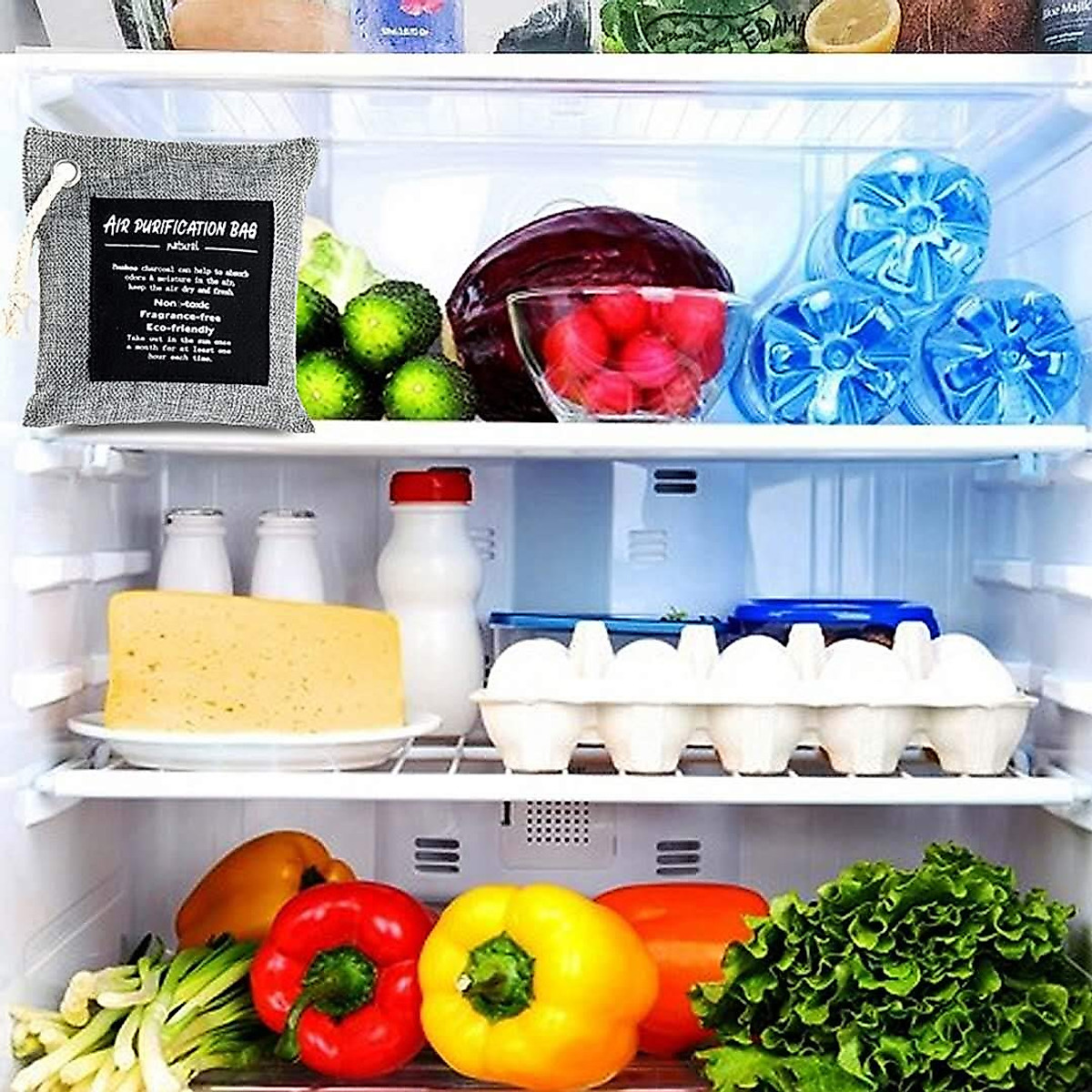 Bamboo Charcoal Air Purifying Bag (4Pack) Long Lasting Activated Charcoal Deodorant Charcoal Bag Household Car Closet Pets Office Basement Fresh Air Air Purifier Bag 4x200g