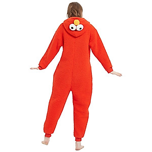 JNVarbeitet Adult Animal Onesie Elmo Costume Cosplay Unisex One Piece Pajamas for Women Men XL
