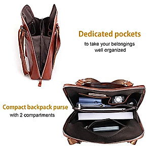 S-ZONE Women Leather Backpack Purse Casual Convertible Shoulder Bags Fashion Rucksack Daypack