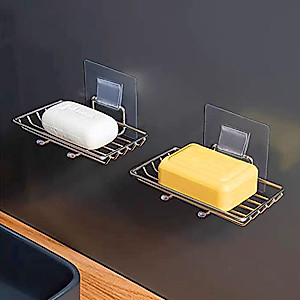 14 Pack Shower Caddy Adhesive Replacement, Shower Caddy Adhesive Strips Shower Caddy Hooks Strong Adhesive Wall Hooks No Drilling Waterproof Adhesive Hooks Flat Hooks for Shower Caddy