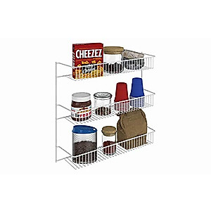 ClosetMaid 8279 24-Inch Wide Laundry Utility Hanger Shelf , White & 3-Tier Hanging Wall Mounted Metal Rack for Spices, Shelf Storage, Pantry Organization, Laundry, Kitchen, Bathroom, White, 8022