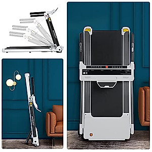 HomSof Folding Electric 3.5HP Treadmill Medium Running Machine Motorised Gym 330lbs,Portable Compact Treadmill for Home Gym Fitness Workout Jogging Walking,14KM/H,White