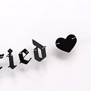 LINZYING Two Souls Entwined Old English Goth Wedding Decoration Banner - Gothic Letter Emo Engagement Party Decor Supplies，Death Themed Wedding Engagement/Bridal Shower Party Decor Supplies (two souls