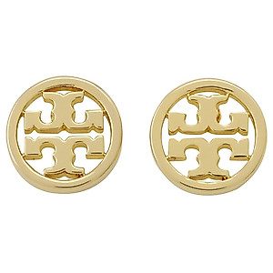 Tory Burch Womens Miller Plated Brass Logo Stud Earring O/S