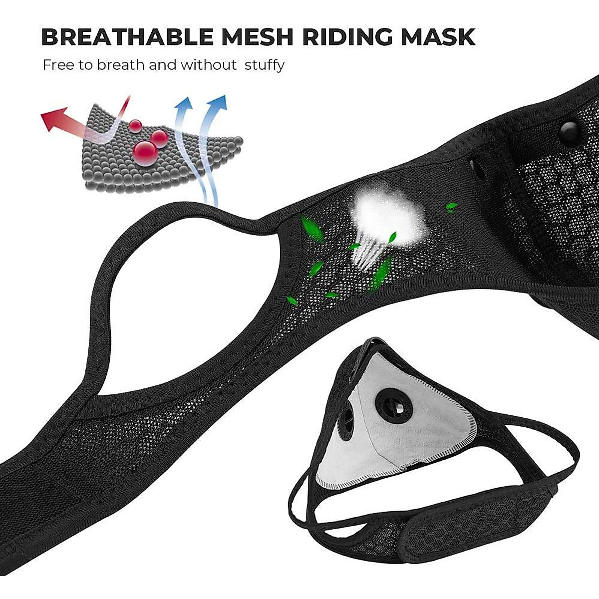 One76 4pcs Face Proective with Breathing Valve + 20pcs Activated Carbon Mat Washable Reusable Dust Face Health Mouth Protection for Women Men Adults