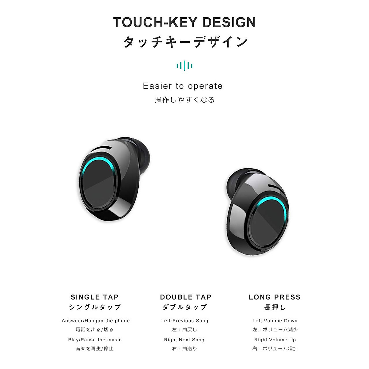 MEES Black True Wireless Earbuds Sports, Bluetooth 5.0 Headphones Waterproof IPX4, Richer Bass HiFi 3D Stereo in-Ear Earphones w/Mic, 3-4 Hours Playback Time, Noise Cancelling Headsets (Auto-Pairing)