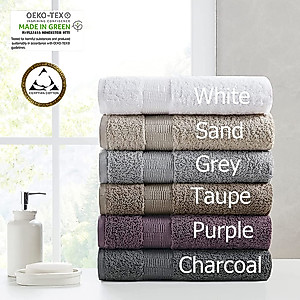 Madison Park Signature Luce 100% Egyptian Cotton Luxurious Bath Towel Set, Silky Soft, Highly Absorbent, Premium Spa Quality, Multi-Sizes, Dark Taupe 6 Piece