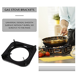 SOLUSTRE Square Cast Iron Wok Ring Wok Pan Support Gas Cooker Pot Holder Hob Cooker Pan Holder Stand Non-Slip Cast Iron Wok Support Ring Stove Accessories for Kitchen Wok Gas Hob