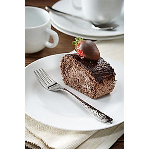 DANIALLI Modern Fidenza Hammered Silverware Set - 18/10 Stainless Steel Flatware Set for Elegant Dining - Dishwasher Safe Cutlery Set (20-Piece)