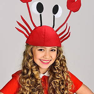 Newcotte 2 Pcs Halloween Crab Lobster Costume Set Funny Hat Latex Giant Crab Claws Gloves for Men Women Cosplay Party(Crab Style)