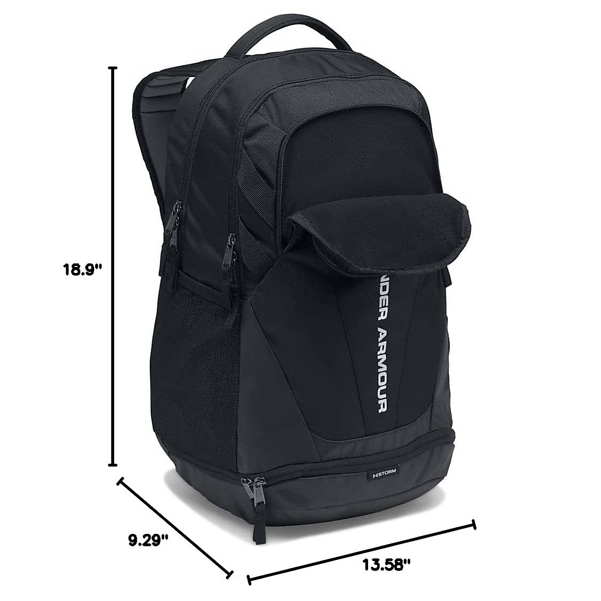 Under Armour Hustle 3.0 Hustle, Black (001)/Silver, One Size