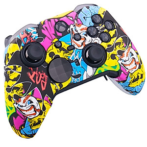 9CDeer 1 x Protective Customize Transfer Print Silicone Cover Skin Cartoon Skulls + 6 Thumb Grips Analog Caps for Xbox Elite Series 2 Controller