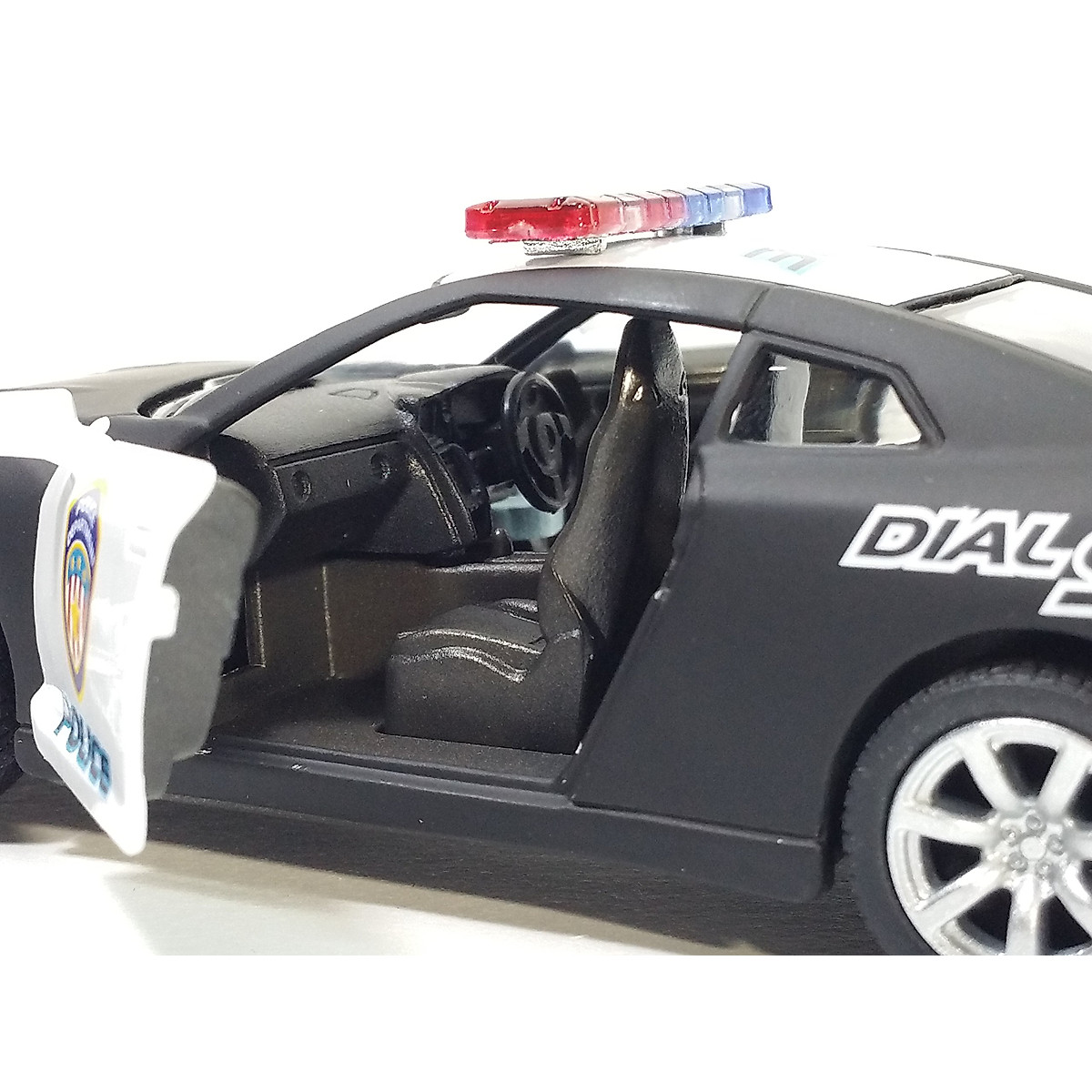 KiNSMART 2009 Nissan GT-R R35 Police Edition 5" 1:36 Scale Die Cast Metal Model Toy Car w/Pullback Action