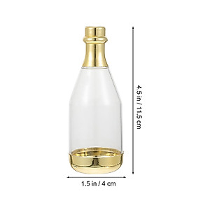 TOYANDONA 20Pcs Metallic Bottle Container Mini Bottle Shaped Candy Jars Wedding Candy Box Bridal Shower Favors Plastic Wine Containers Golden