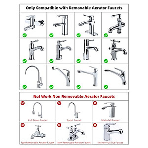 Sink Faucet Hose Sprayer Attachment, Handheld Bidet Toilet Sprayer, 8 Adapters, Dual Function Faucet Sprayer Rinser, Bathroom Shower Head, Baby Cloth Diaper for Feminine Hygiene, Bathing Pets, Chrome