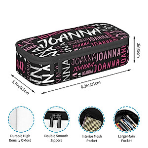 Custom Pencil Case with Name, Personalized Stationery Organizer Pencil Pouch Add Your Own Name, Customized Zipper Pencil Box Gifts for Teen Boys Girls Students School (Black Pink)