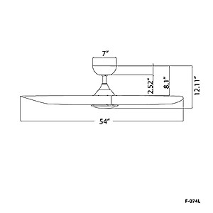 WAC Smart Fans Swirl Indoor and Outdoor 3-Blade Ceiling Fan 54in Matte Black Koa with 3000K LED Light Kit and Remote Control works with Alexa and iOS or Android App
