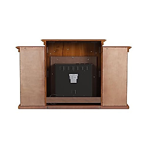 SEI Furniture Tennyson Electric Fireplace with Bookcases, New Glazed Pine