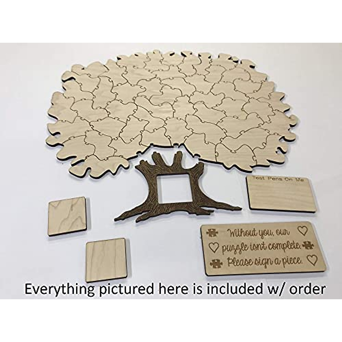 50pc Blank Wedding Tree Puzzle Guest Book Alternative. Add Your Own Personalization. A Great Guest Book Idea For a Wedding Reception, Birthday, Baby Shower, Anniversary or Any Event/Party.