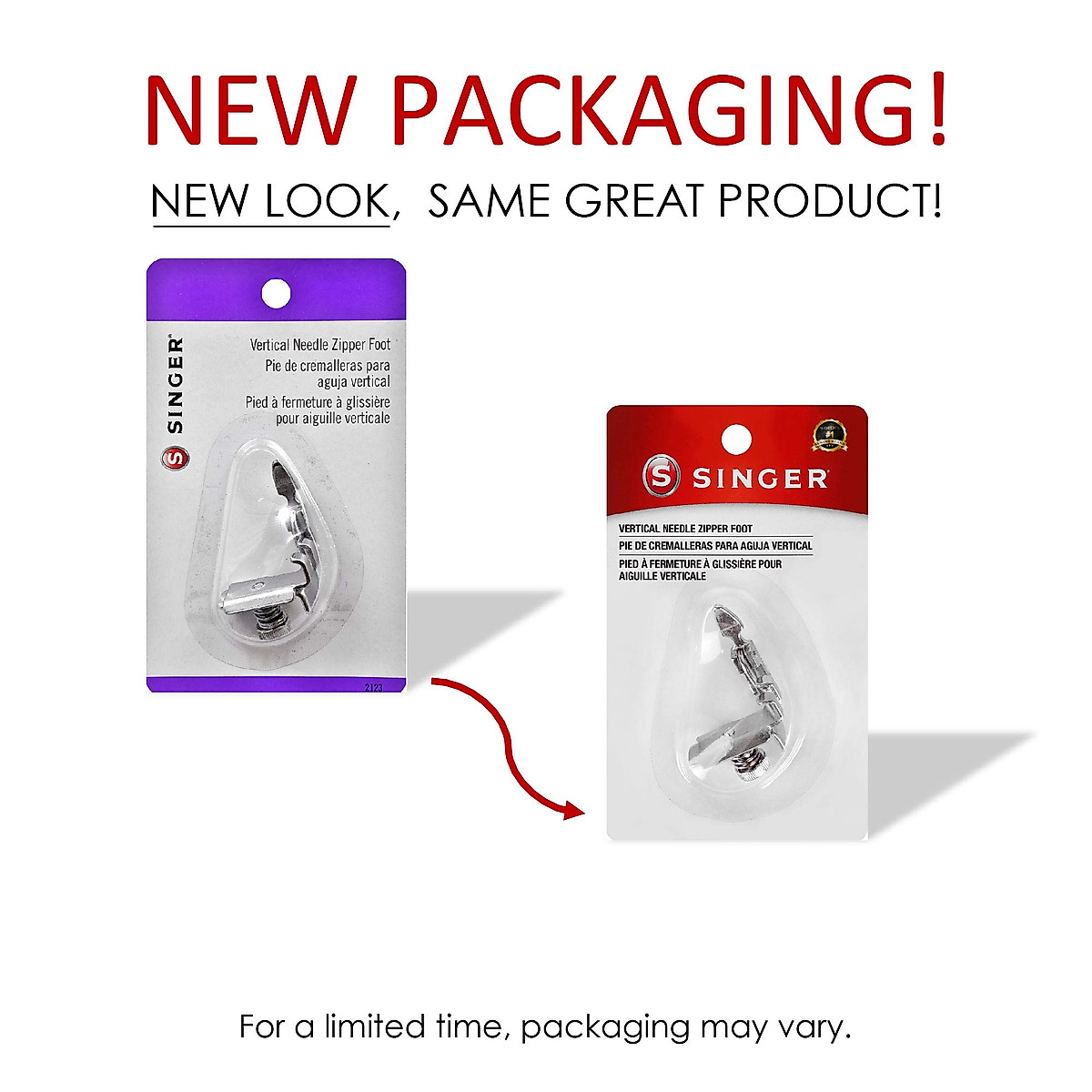 SINGER 2123 Verticle Needle Zipper Foot, ,