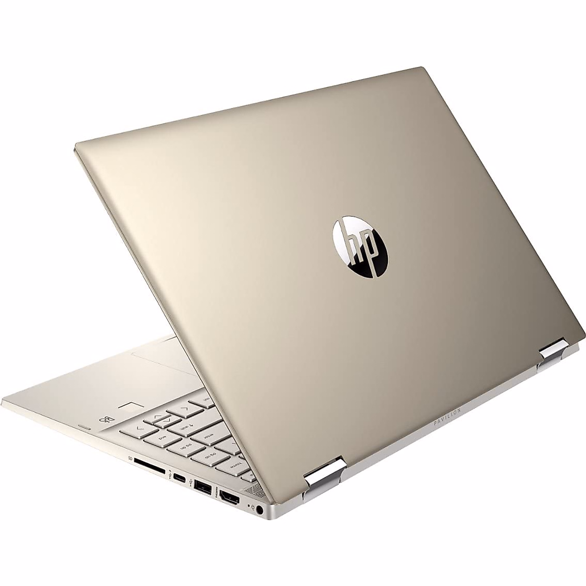 HP Pavilion 2-in-1 Convertible Business Laptop, 14'' FHD Touchscreen, Core i5-1155G7, Intel Iris Xe, 8GB RAM, 512GB SSD, Fingerprint, Bluetooth, Wi-Fi, Windows 11 Home, Gold, with 5ave Stylus Pen