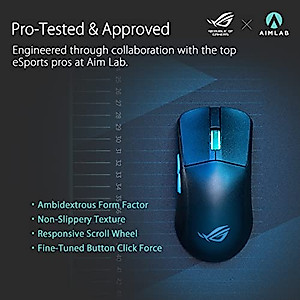 ASUS ROG Azoth 75% Wireless DIY Custom Gaming Keyboard, OLED Display, Three-Layer Dampening & ROG Harpe Ace Aim Lab Edition Gaming Mouse, 54 g Ultra-Lightwieght, Connectivity