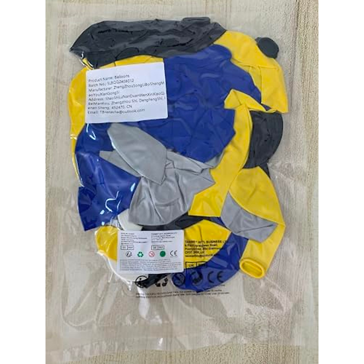 Balloons Blue Yellow and Black 60 Pcs, 12 Inch Dark Blue Yellow and Black Latex Balloons with Metallic Silver Balloons for Boys Police Robots Bat Hero Birthday Graduation Halloween Party Decorations